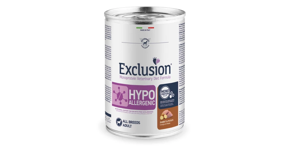 Exclusion Hypoallergenic Rabbit & Potato Canned 400g - Exclusion - Monoprotein hipoallergén eledelek