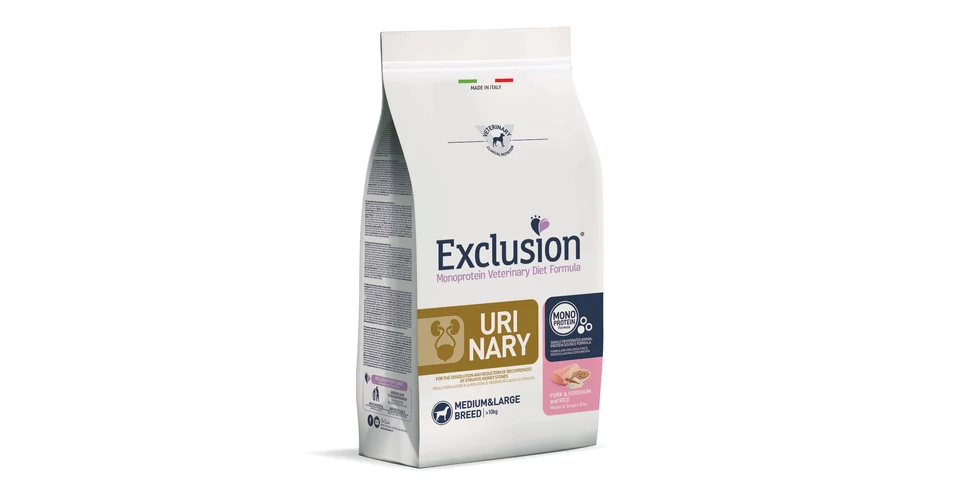 Exclusion Urinary Pork & Sorghum and Rice Medium & Large Breed 2kg - Exclusion - Vese, húgyutak